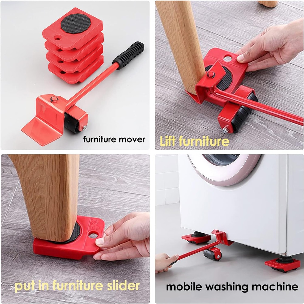 Set transportat si ridicat mobila, Yefound®, cu role pentru ridicat si ...