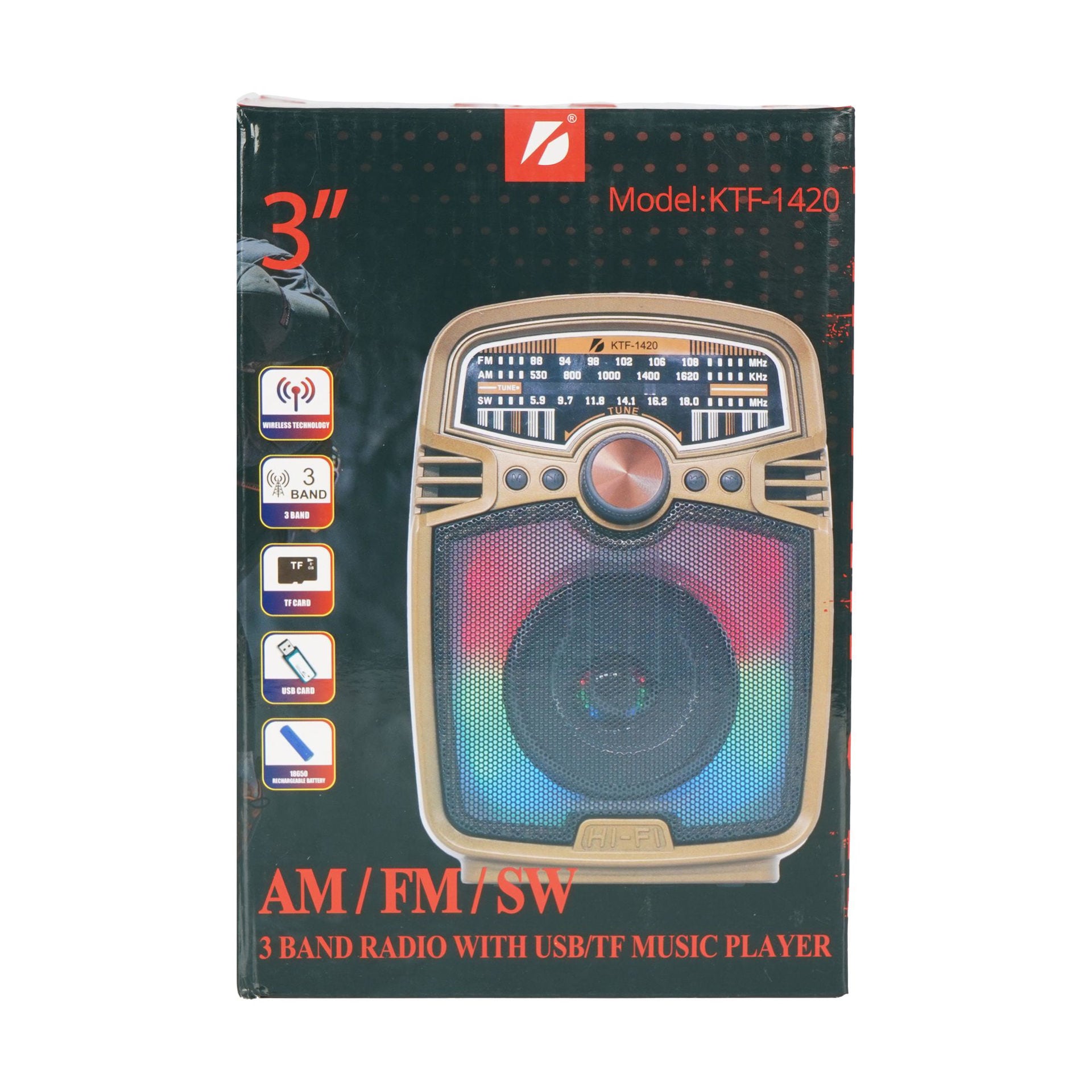 Boxa Portabila Cu Radio si acumulator, Scop®, FM/AM/SW, conexiune ...