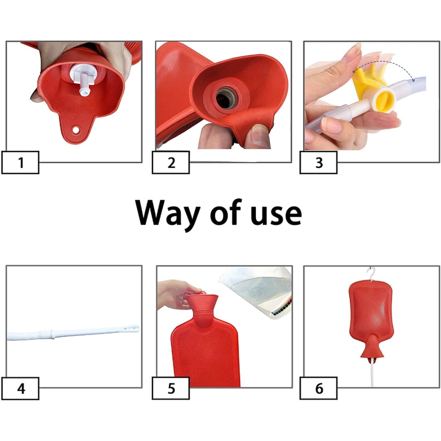 Set Pentru clisma, 2L, Furtun silicon, 1,5 m, Rosu - eMAG.ro