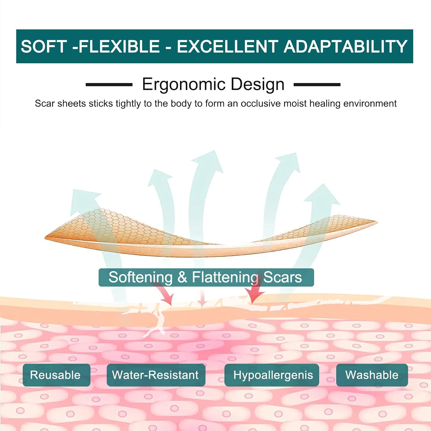 Plasturi pentru diminuarea si vindecarea cicatricilor, Silicon, Nude ...