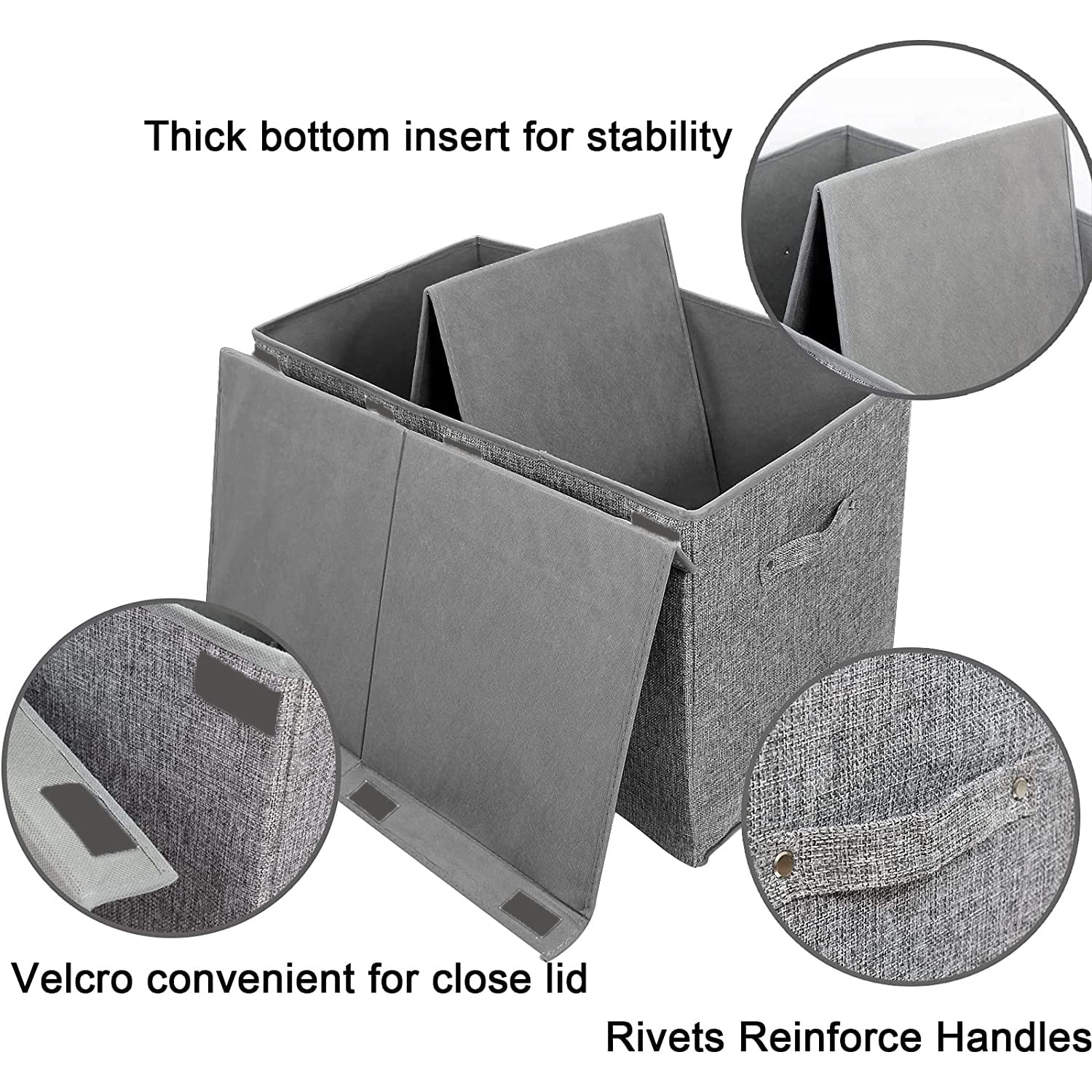 Сгъваем органайзер за съхранение на играчки, WALALLA, Текстил, Сив ...