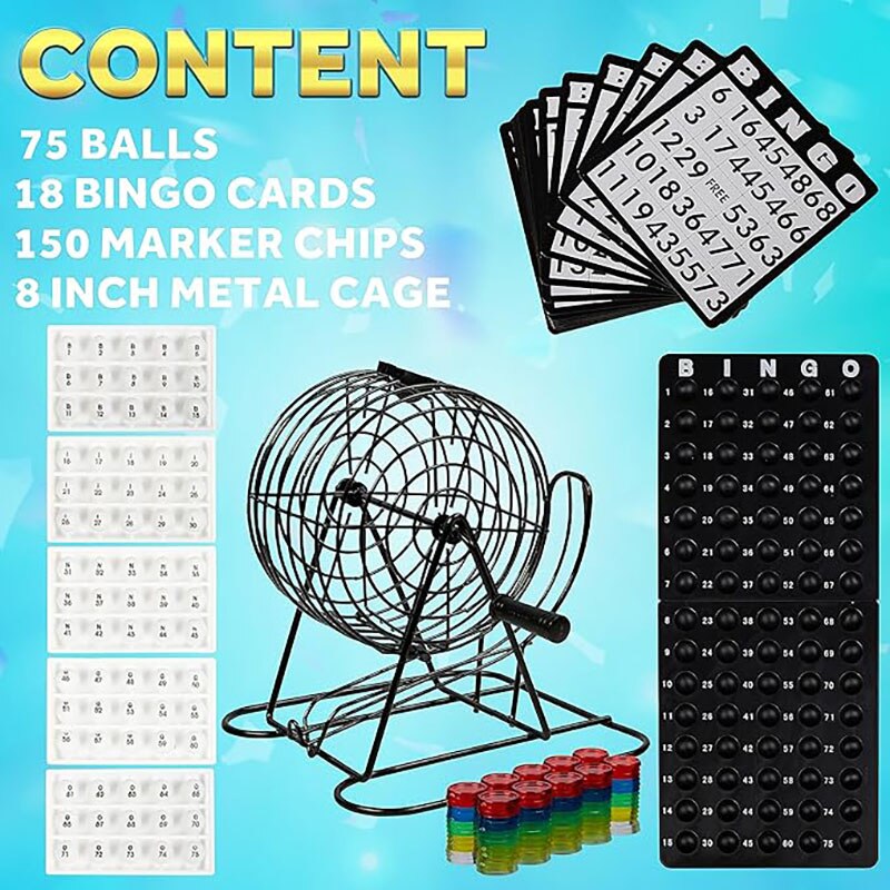 Set joc bingo, Cu sfera metalica, Multicolor - eMAG.ro