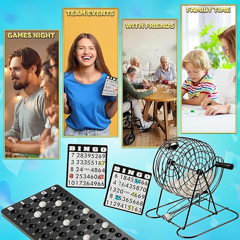 Set joc bingo, Cu sfera metalica, Multicolor - eMAG.ro