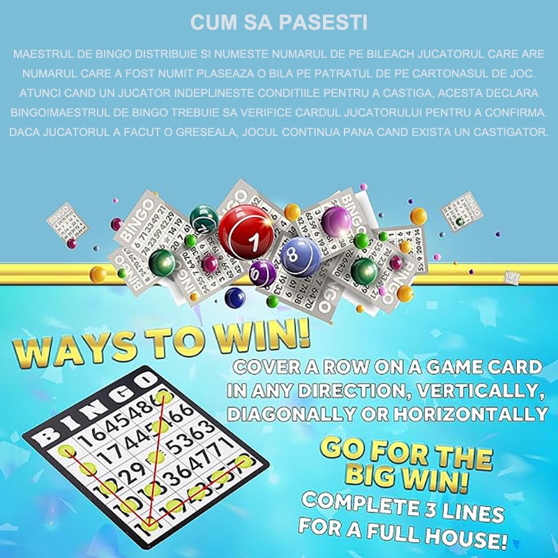 Set joc bingo, Cu sfera metalica, Multicolor - eMAG.ro