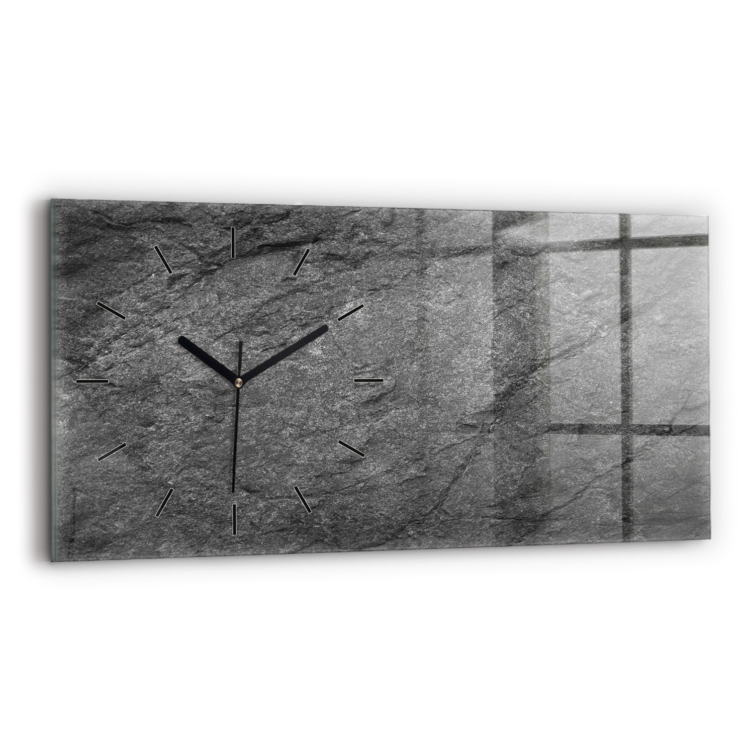 Ceas de perete, Wallfluent, de sticla, Mainile negru, Fara cifre, Rock ...