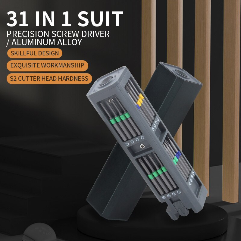 Set de mini surubelnite de precizie, Begleri, 31 in 1, Gri - eMAG.ro