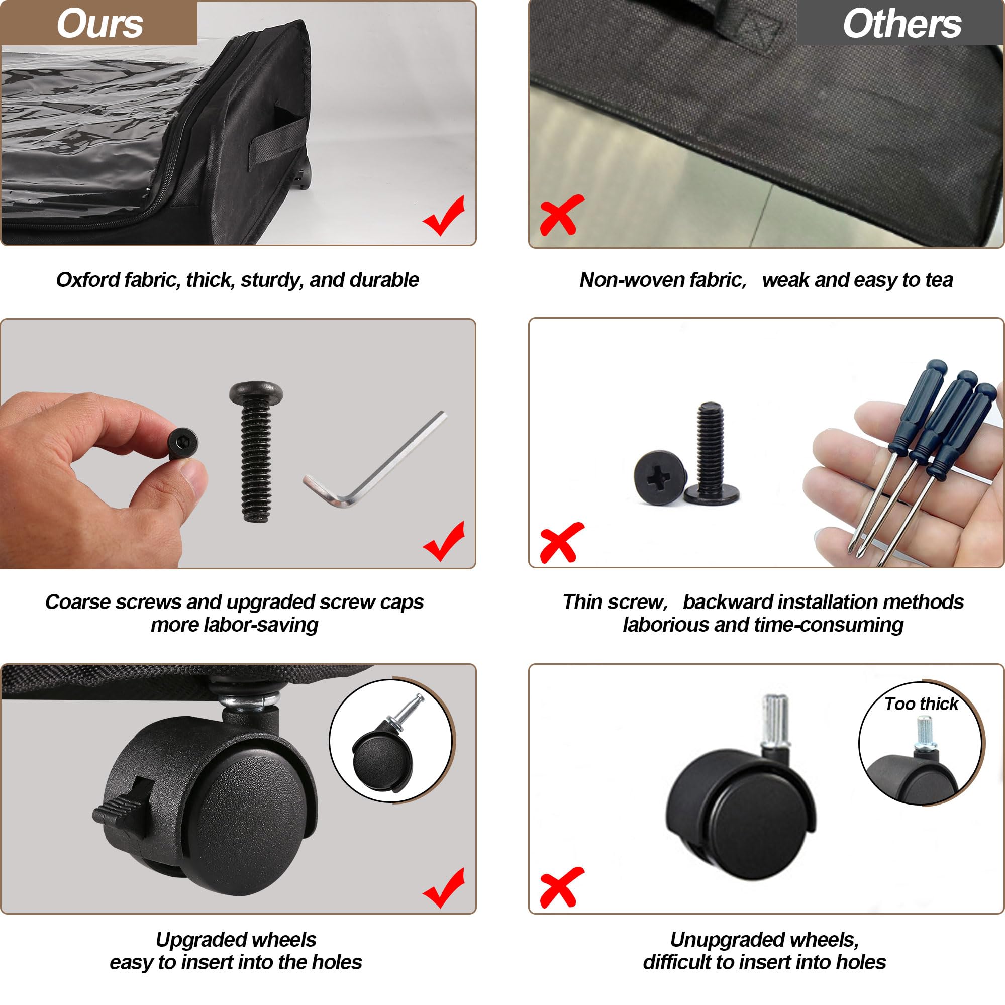 Depozitare sub pat cu roti, WALALLA, 40L, Negru - eMAG.ro