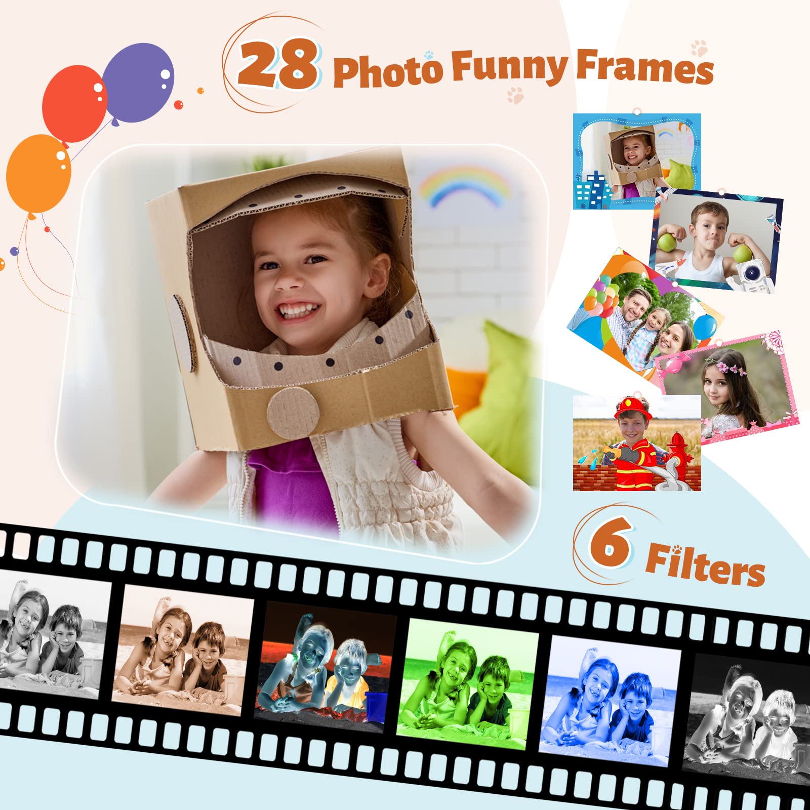 Mini camera digitala de desene animate, SIHOiSi, Portocaliu - eMAG.ro