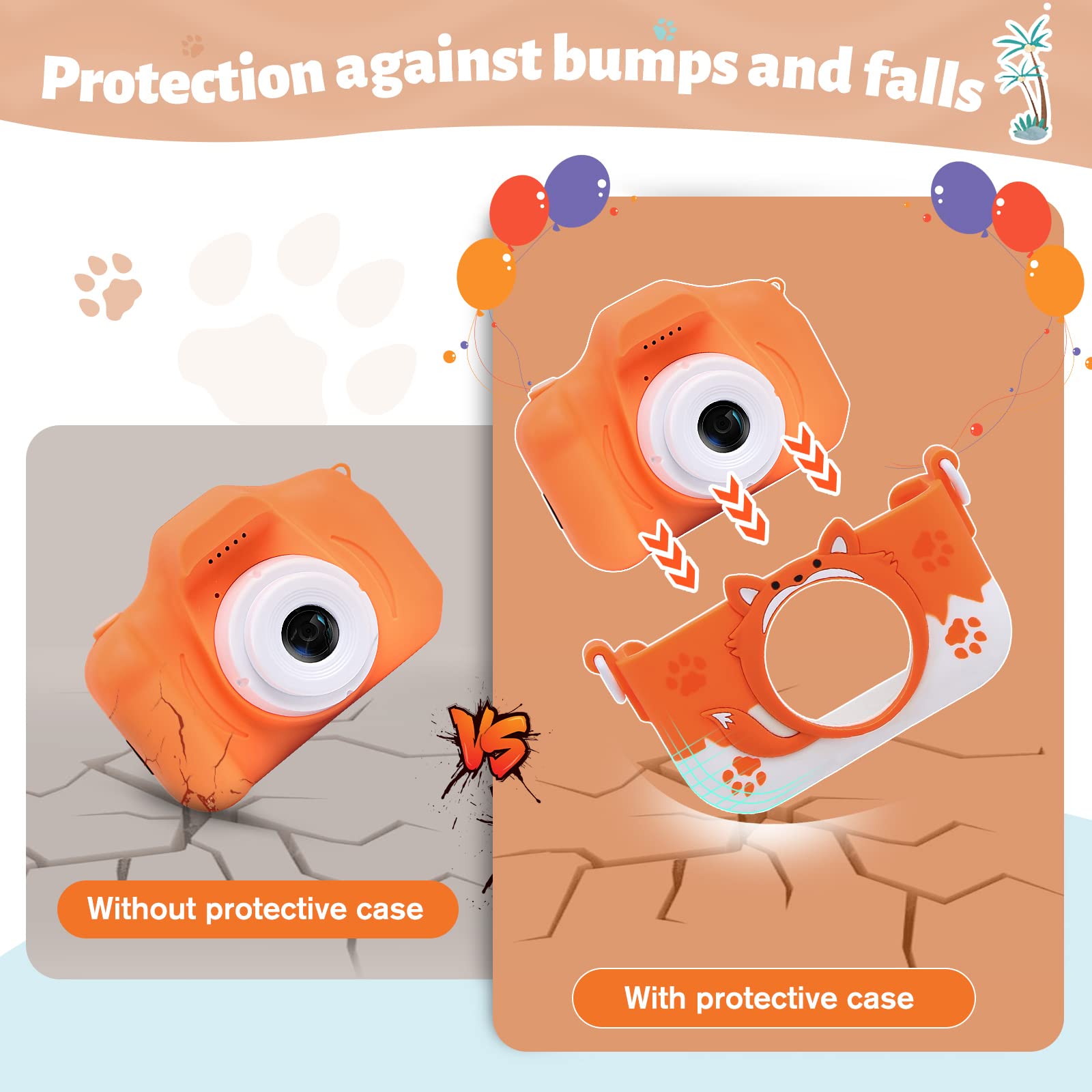 Mini camera digitala de desene animate, SIHOiSi, Portocaliu - eMAG.ro