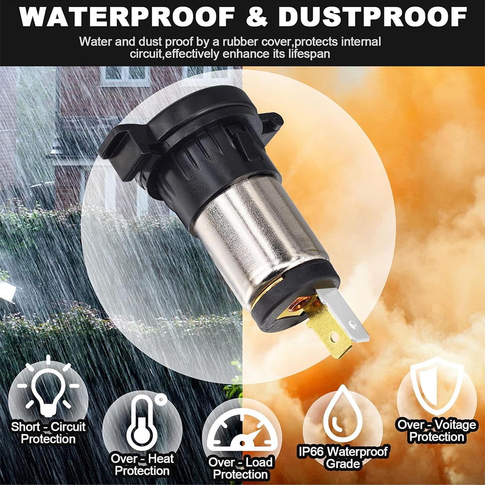 Set 2 Priza Bricheta Auto, Minetgnon®, ABS/Metal, 12V-24V, 120W, cu ...