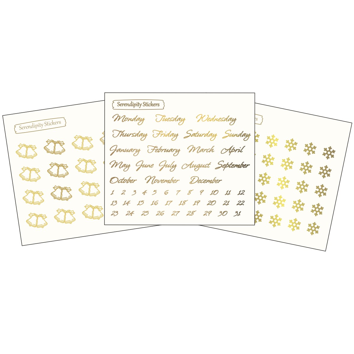 Set Stickere decorative transparente cu folio auriu de Craciun 3 coli ...