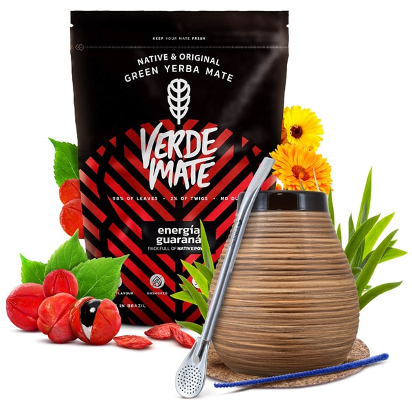 Ceai Yerba Mate, Verde Mate Guarana 500g, Miere Calabash Ceasca 350 ml ...