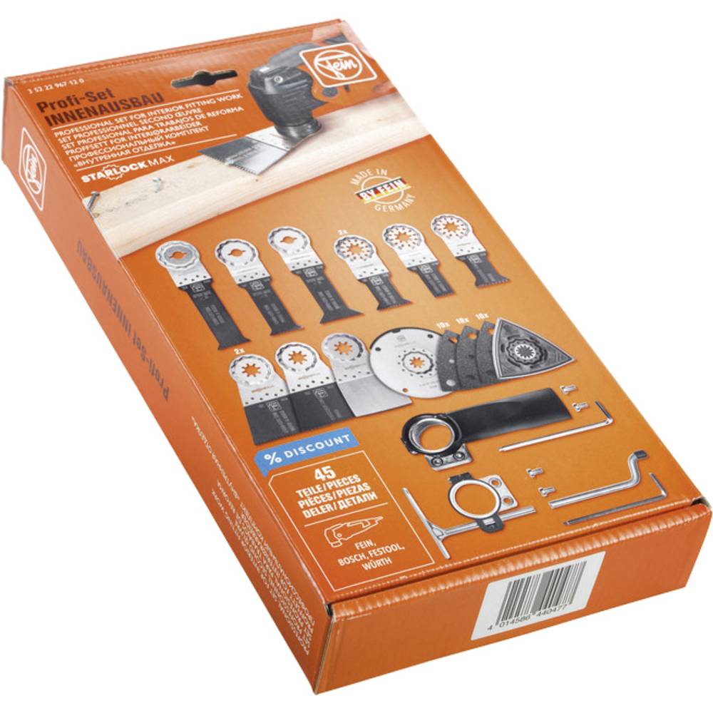 Комплект от 45 аксесоара за трион Fein Multicutter, захват Starlock Max ...