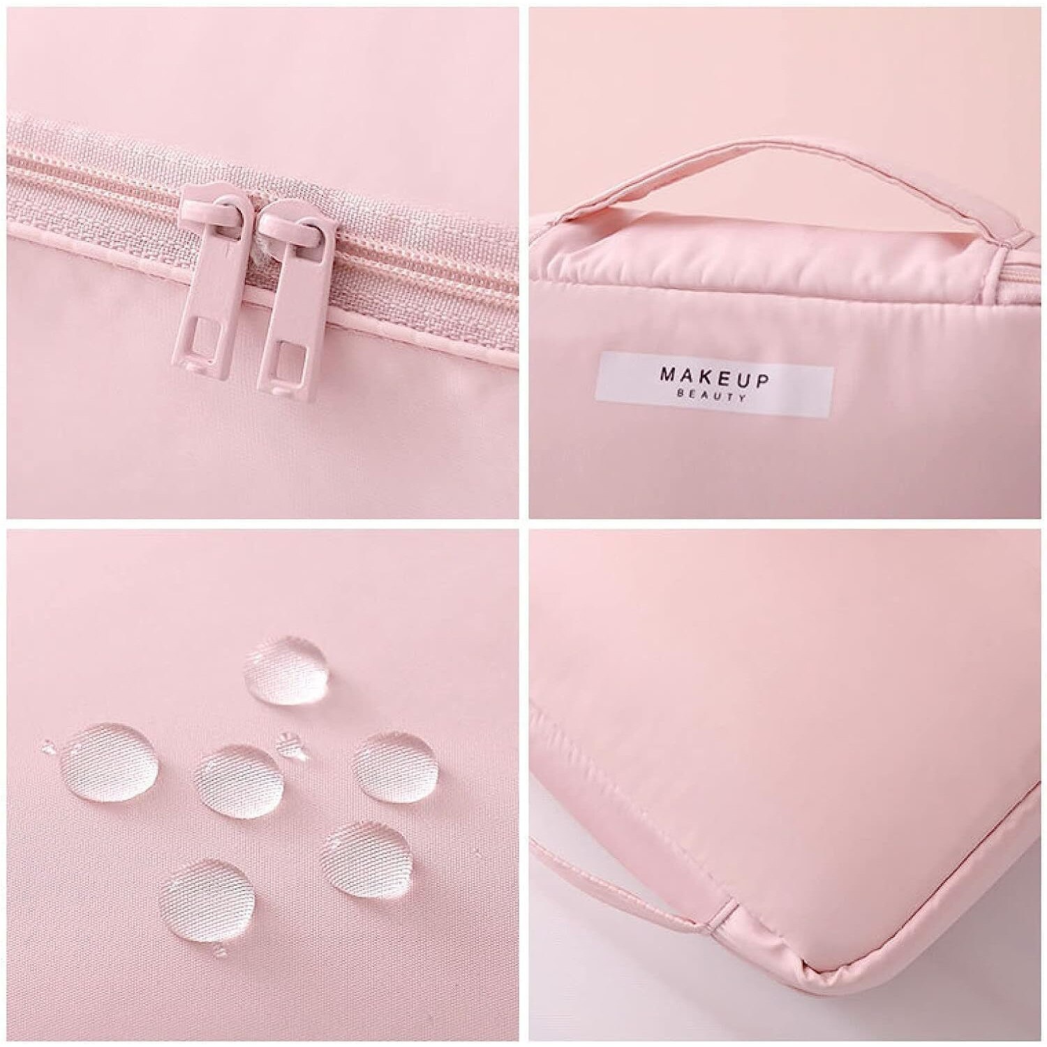 Set voiaj, Geanta Cosmetice si Portfard, Impermeabil, Roz - eMAG.ro