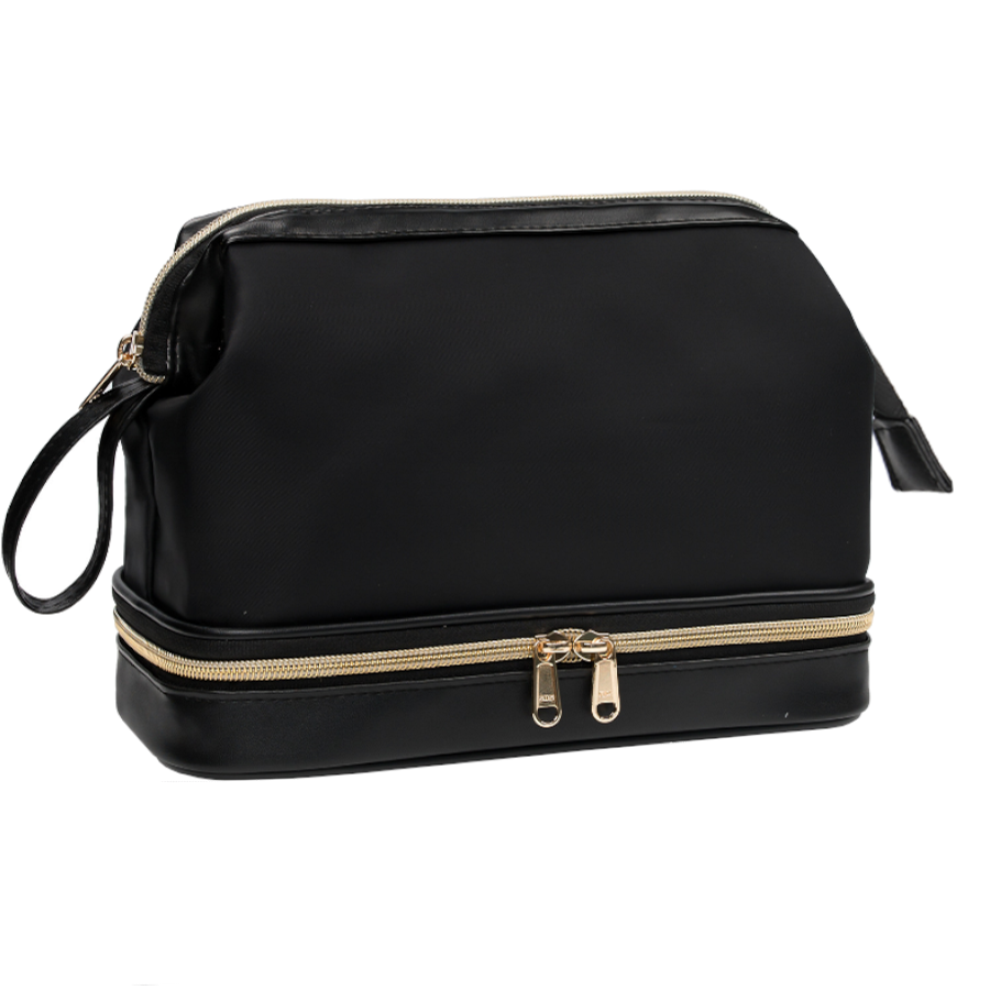 Geanta pentru cosmetice, cu compartimente, de calatorie, Negru - eMAG.ro