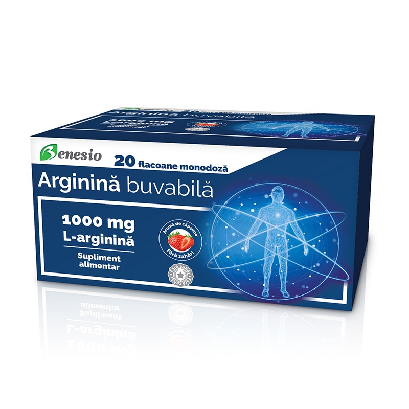 Benesio, L-Arginina 1000mg, 20 flacoane buvabile - eMAG.ro