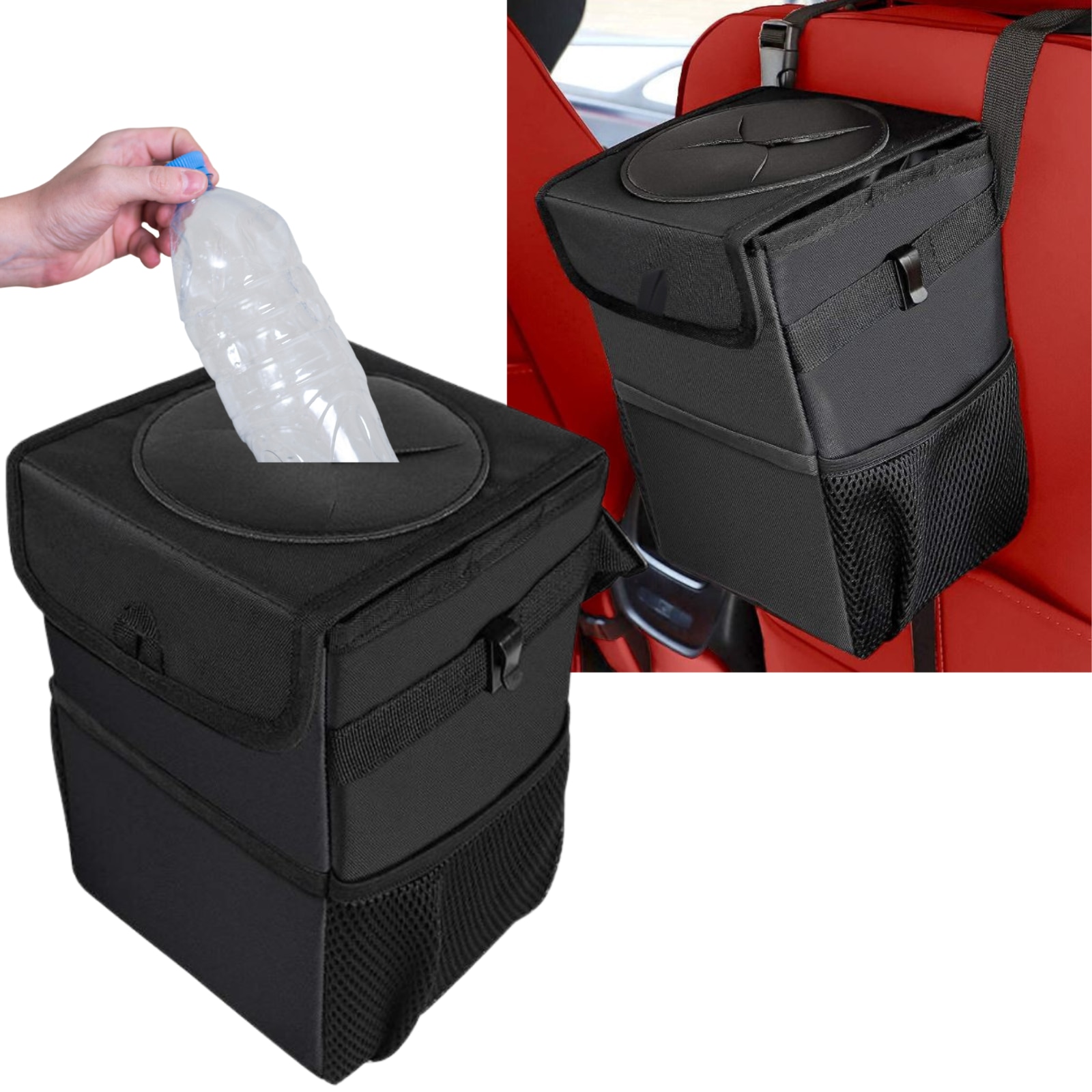 Cos de gunoi auto, pentru spatarul scaunului, negru - eMAG.ro