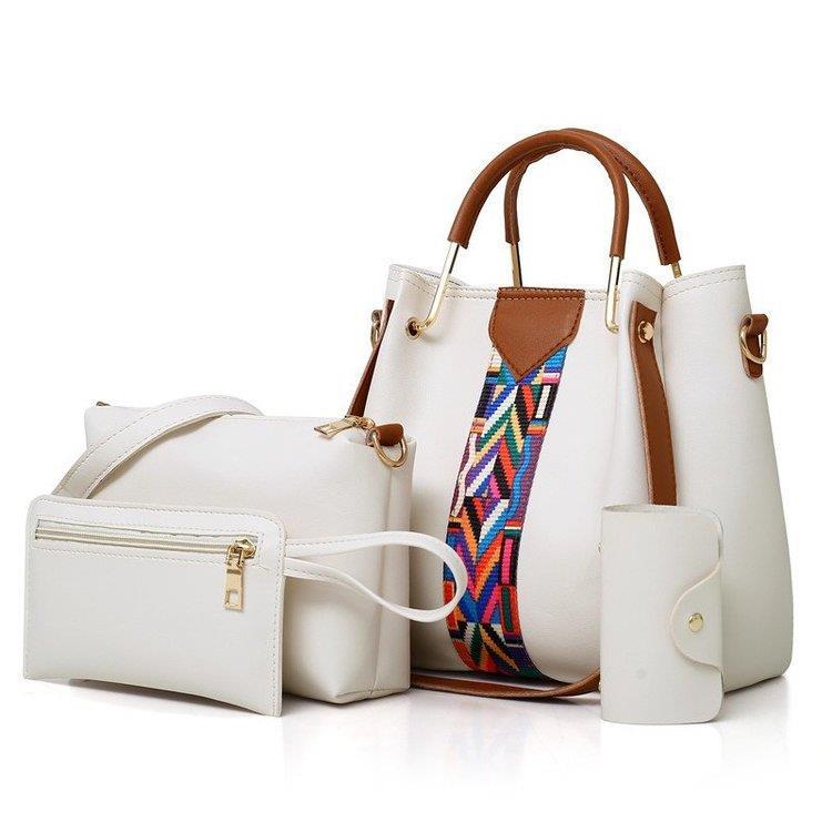 Set genti dama, JRusu, Cardinal, Piele, Geanta umar/Crossbody/Portcard ...