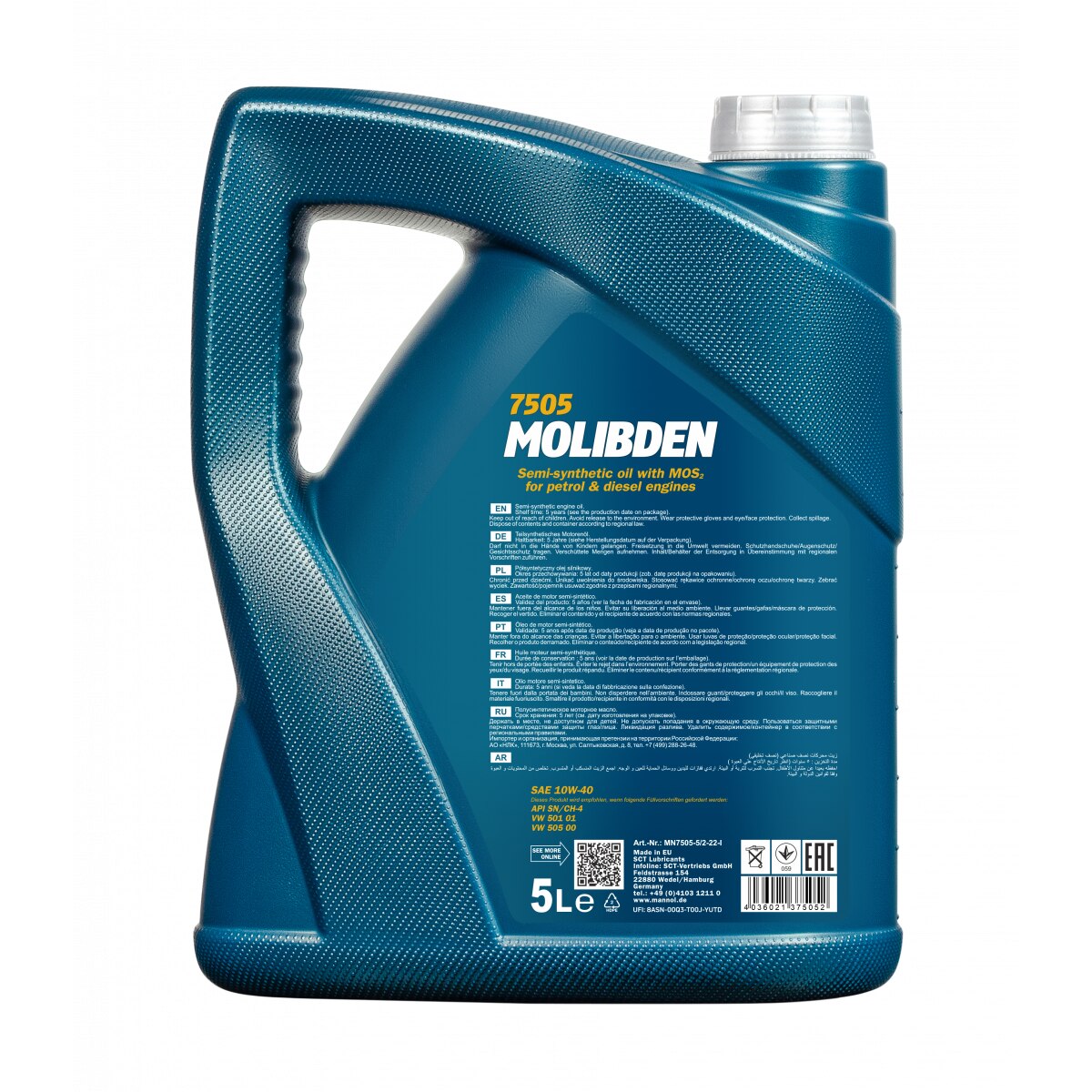 Ulei Motor MANNOL MOLIBDEN BENZIN 10W40 Volum 5 Litri Semi Sintetic ulei-motor-mannol-molibden-benzin-10w40-volum-5-litri-semi-sintetic