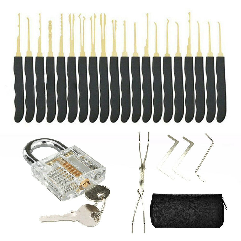 Set instrumente pentru incuietori, 24 de piese, Negru/Argintiu - eMAG.ro