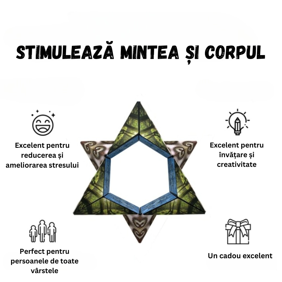 Jucarie interactiva magnetica, Tip cub Rubik, Geometrie tridimesionala ...