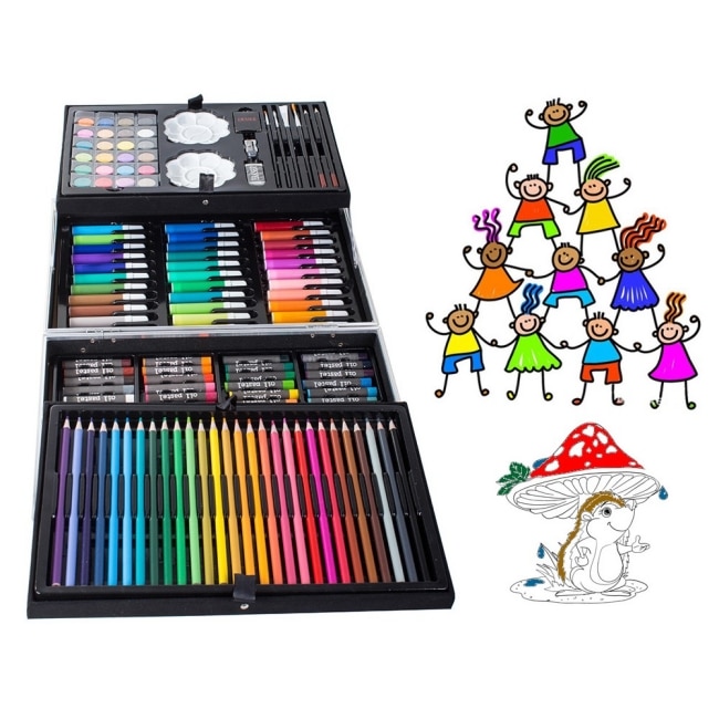 Set complet desen si pictura CLASStitude, 145 piese, creioane, markere ...