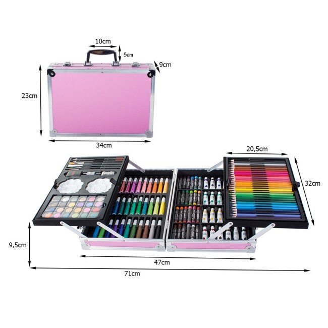 Set complet desen si pictura CLASStitude, 145 piese, creioane, markere ...