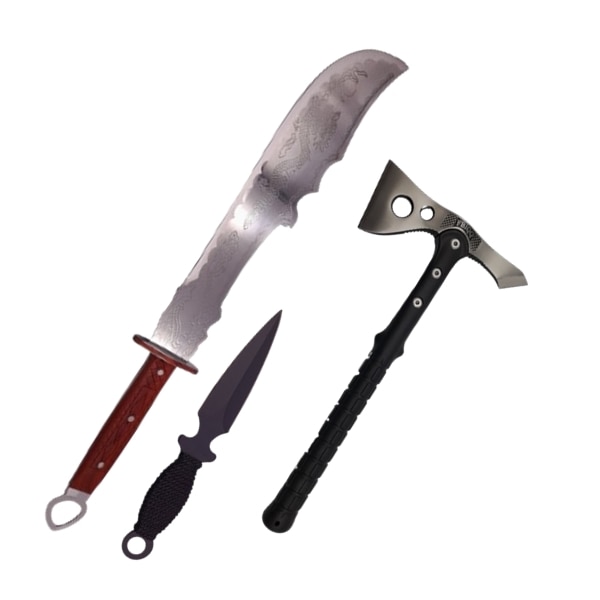 Set Topor 38 cm si Sabie de vanatoare 75 cm, IdeallStore®, Cutit de ...