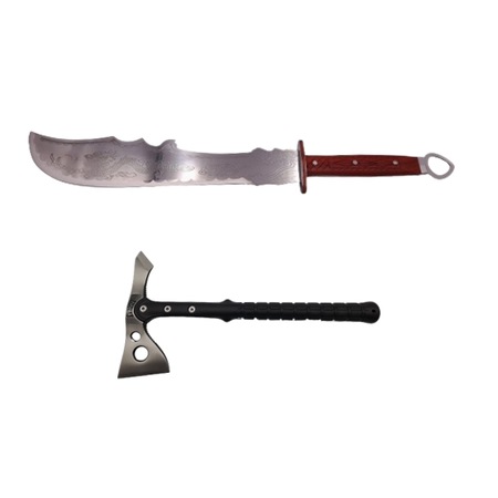 Set Topor 38 cm si Sabie de vanatoare 75 cm, IdeallStore®, Cutit de ...