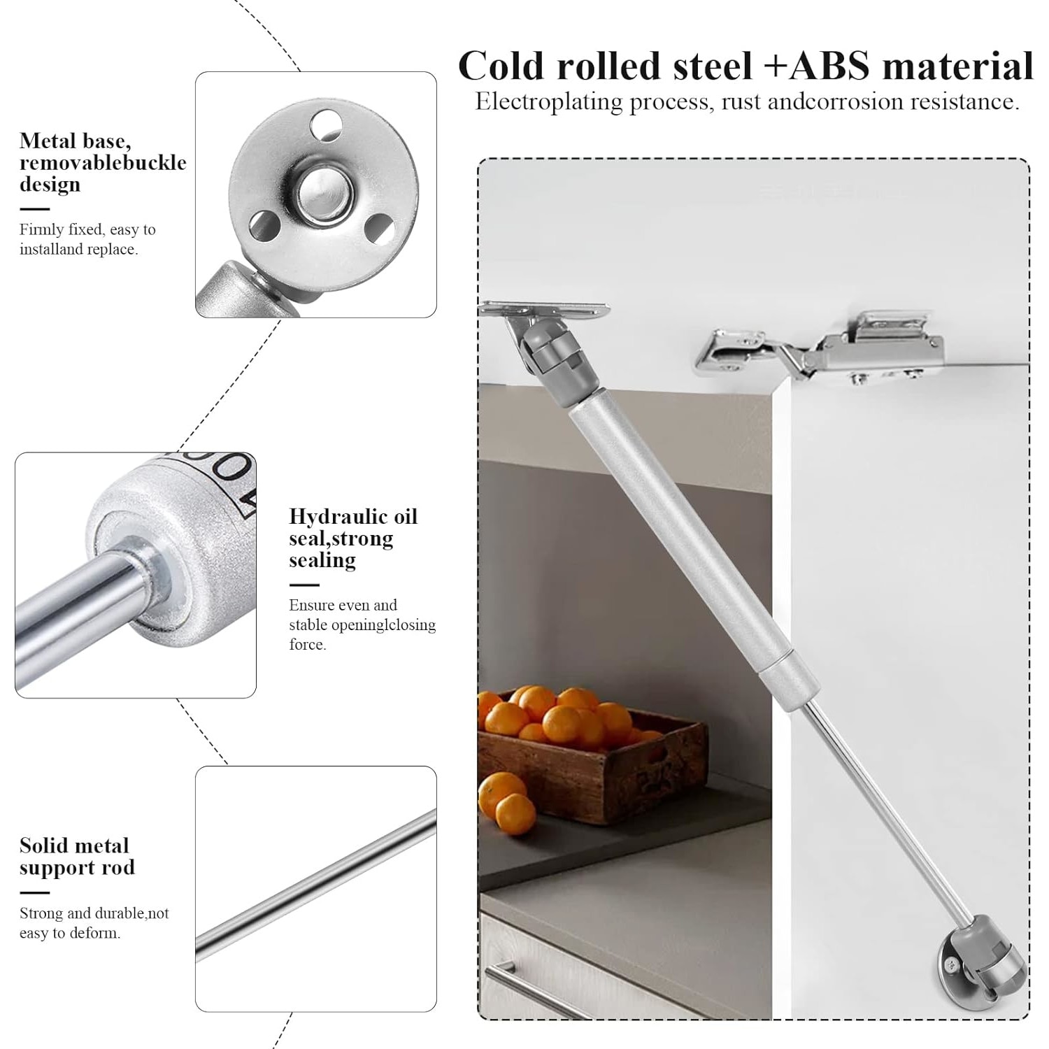 Set 4 piston gaz, JENUOS®, pentru ridicare usi cu amortizare la ...