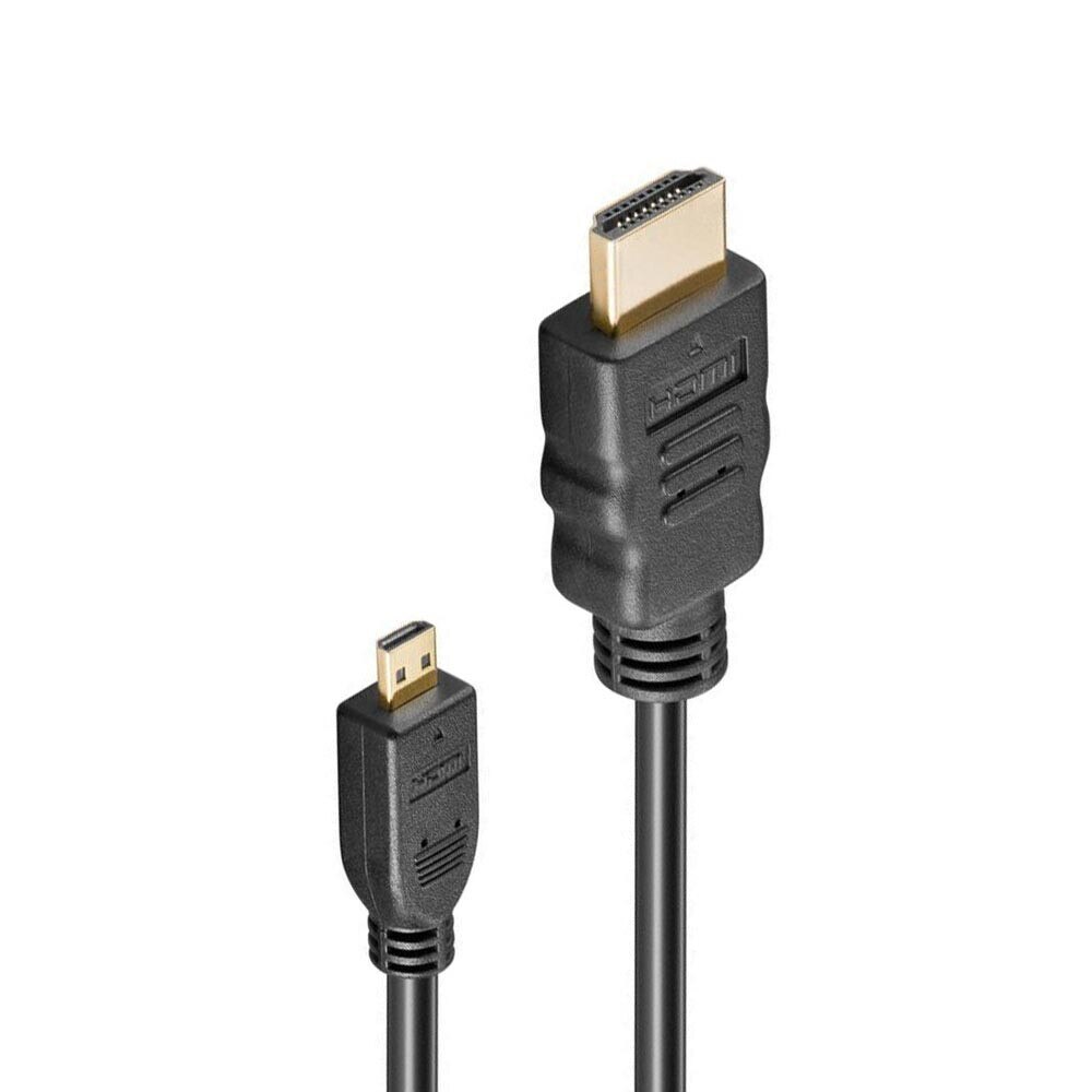 Кабел HDMI Tata към Micro HDMI Tata, Basekit, 4k @60Hz, 1 метър, черен ...