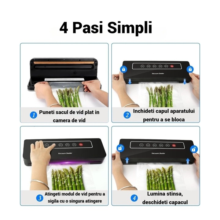 Aparat Profesional de vidat si sigilat alimente, Touch Control 5 ...