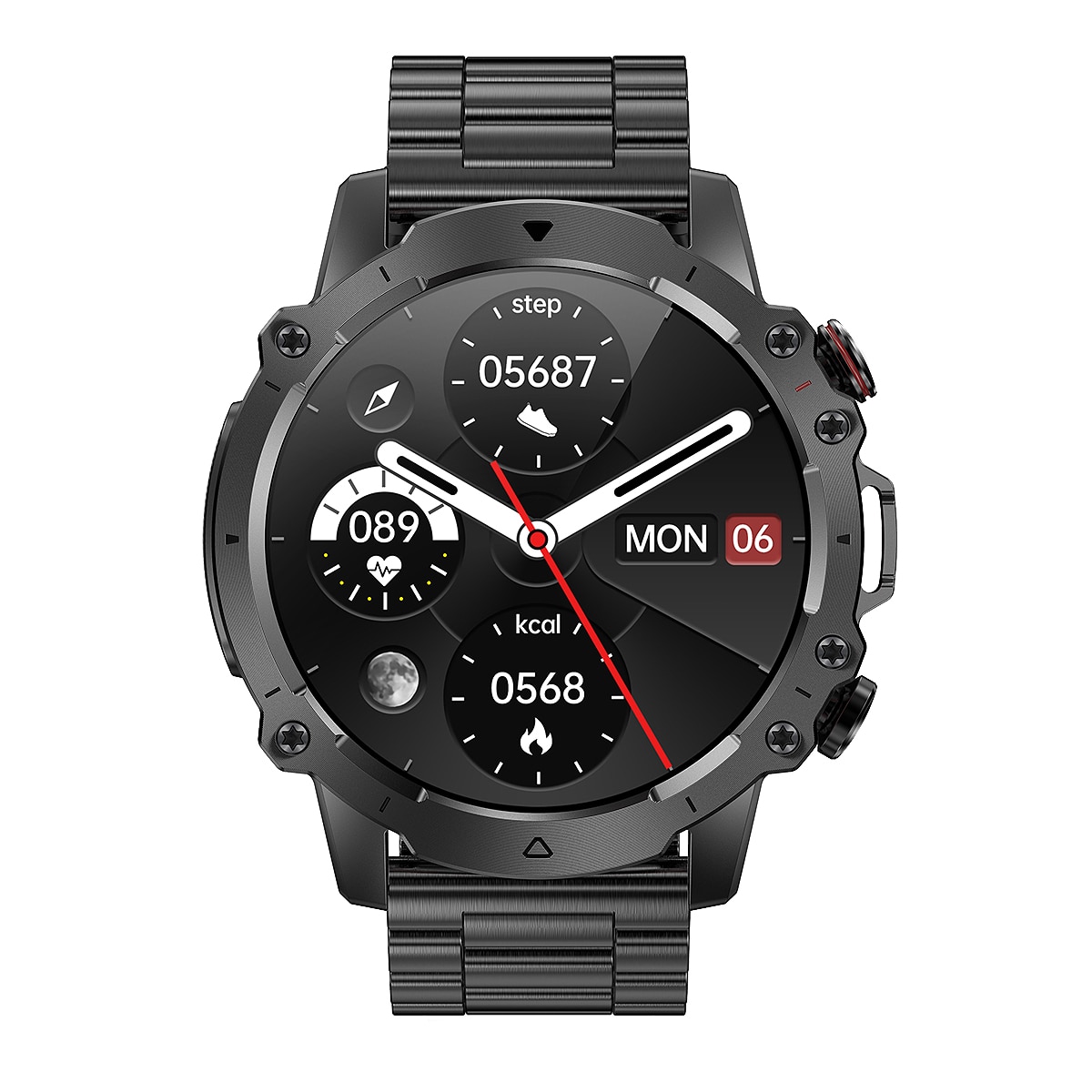 Ceas Smartwatch Barbati TechONE® AK56A Metal, AMOLED 1.43 Inch ...