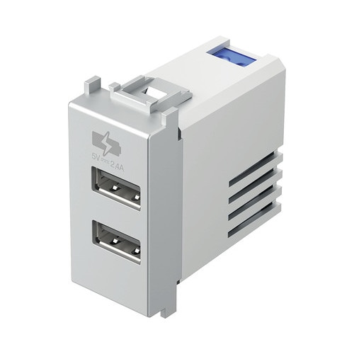 Priza Usb Dubla Tem Max. 2400 Mah, 1 Modul, Argintiu - eMAG.ro