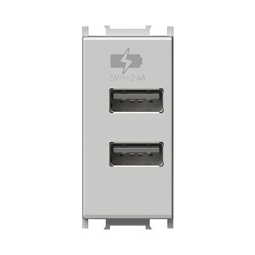 Priza Usb Dubla Tem Max. 2400 Mah, 1 Modul, Argintiu - eMAG.ro