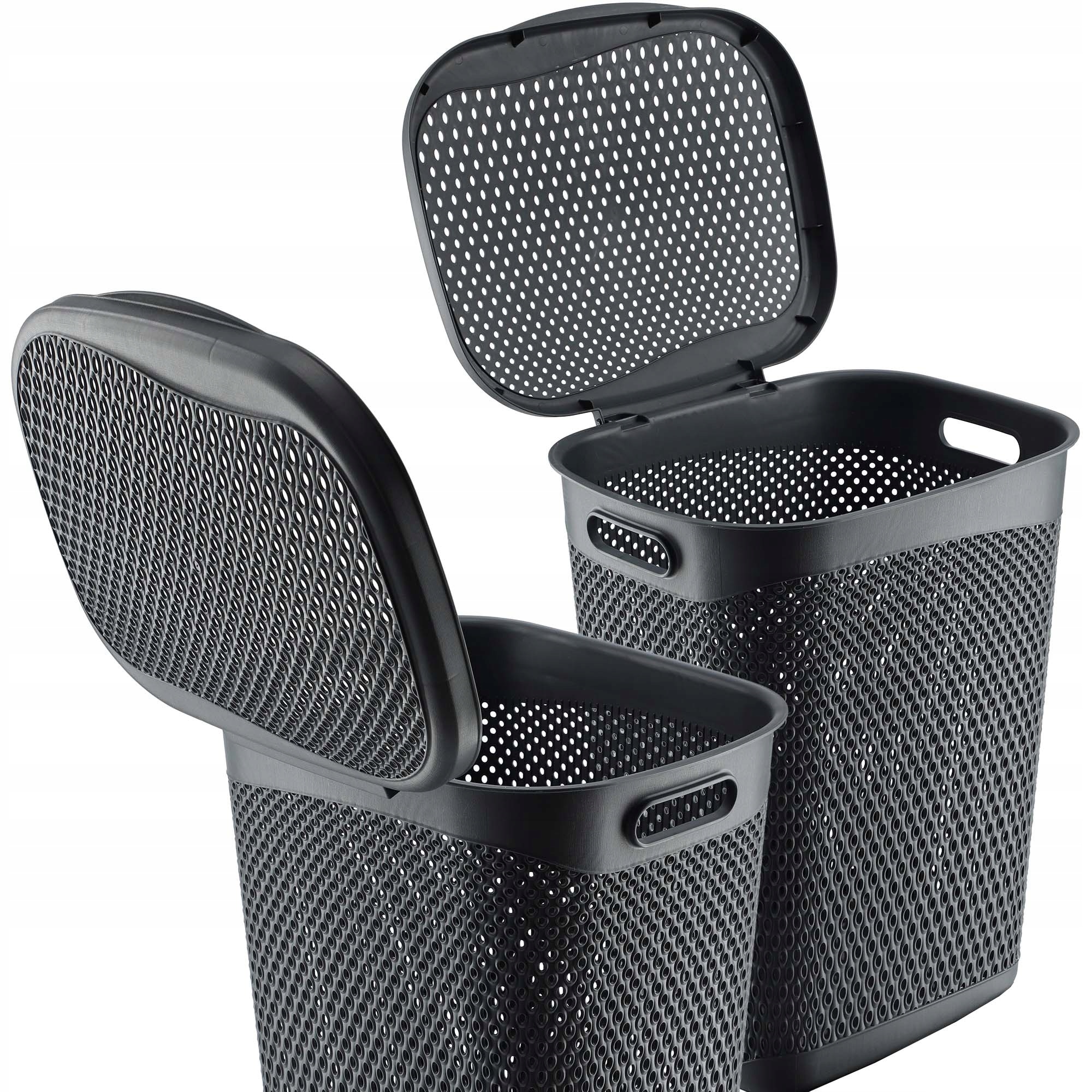 Cos de rufe cu capac, KADAX, Plastic, 55L, Negru - eMAG.ro