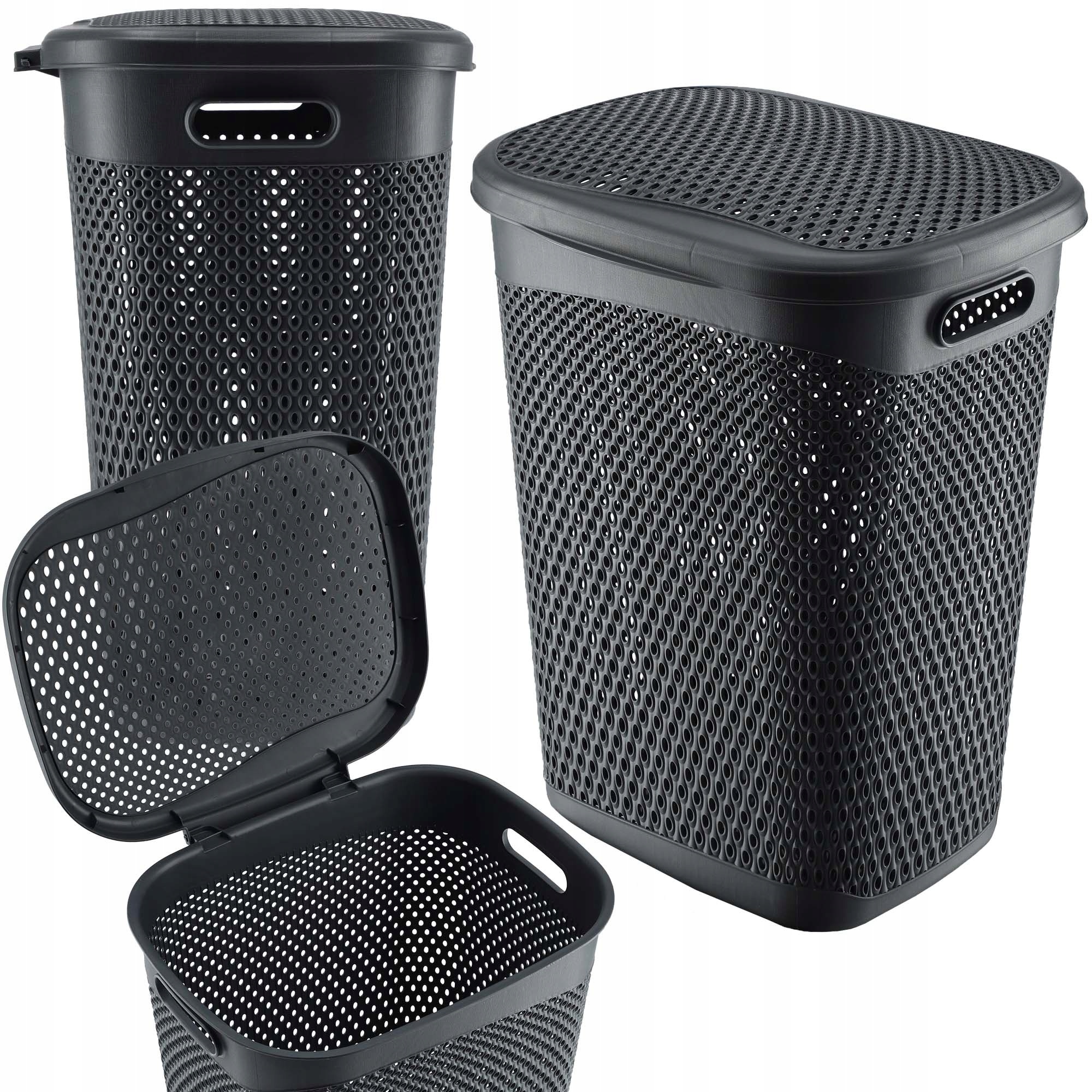 Cos de rufe cu capac, KADAX, Plastic, 55L, Negru - eMAG.ro