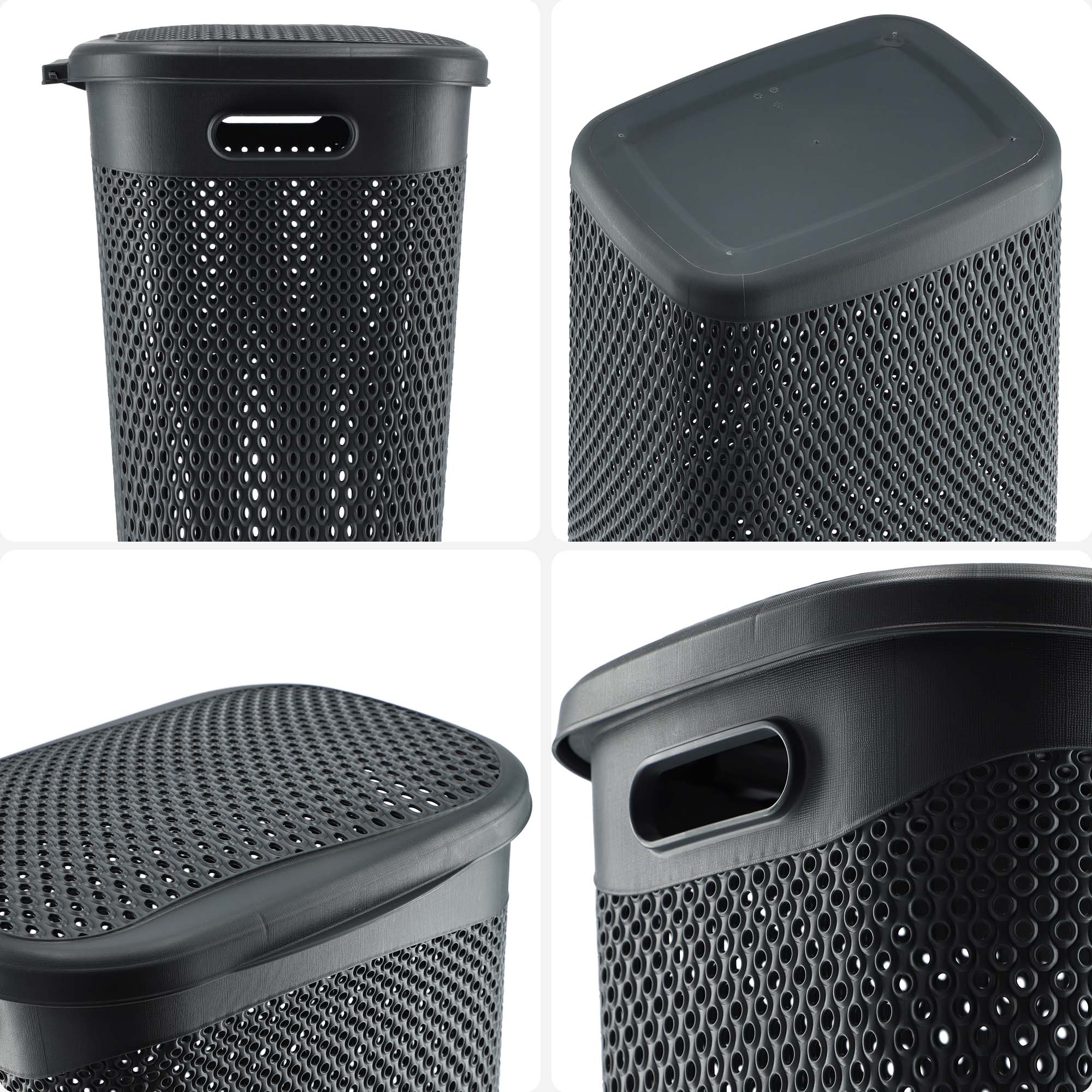 Cos de rufe cu capac, KADAX, Plastic, 55L, Negru - eMAG.ro