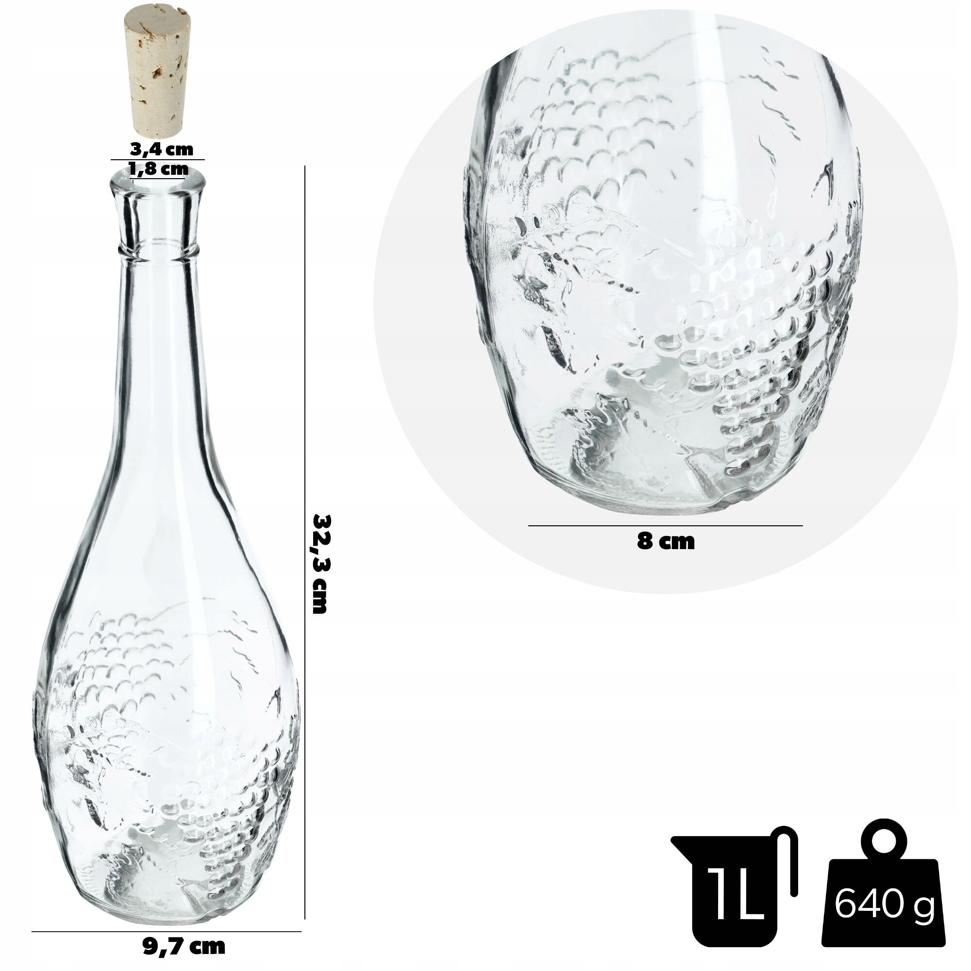 Set 2 Sticle cu capac, KADAX, Transparent, 500ml - eMAG.ro