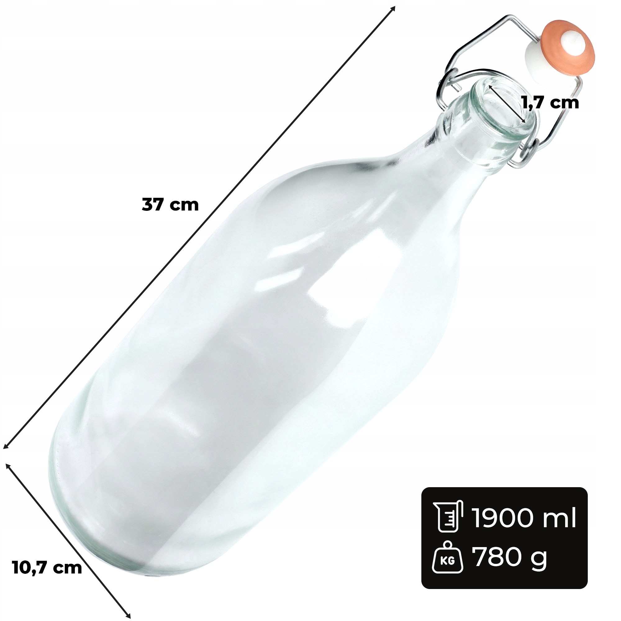 Set 3 Sticle cu capac, KADAX, Transparent, 2000 ml - eMAG.ro