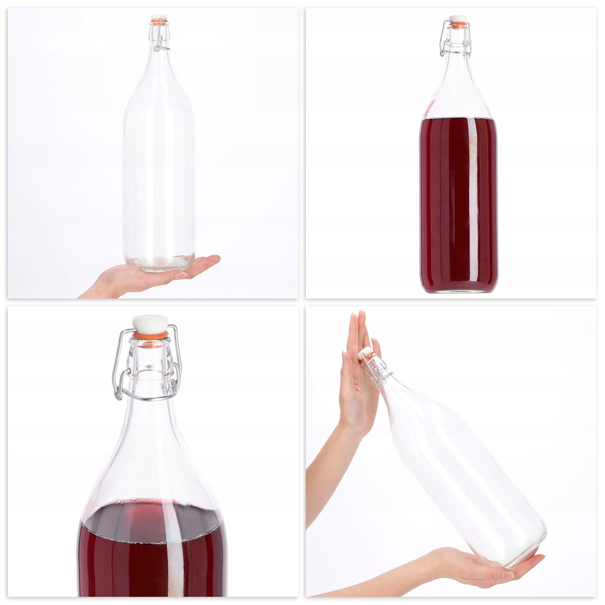 Set 3 Sticle cu capac, KADAX, Transparent, 2000 ml - eMAG.ro