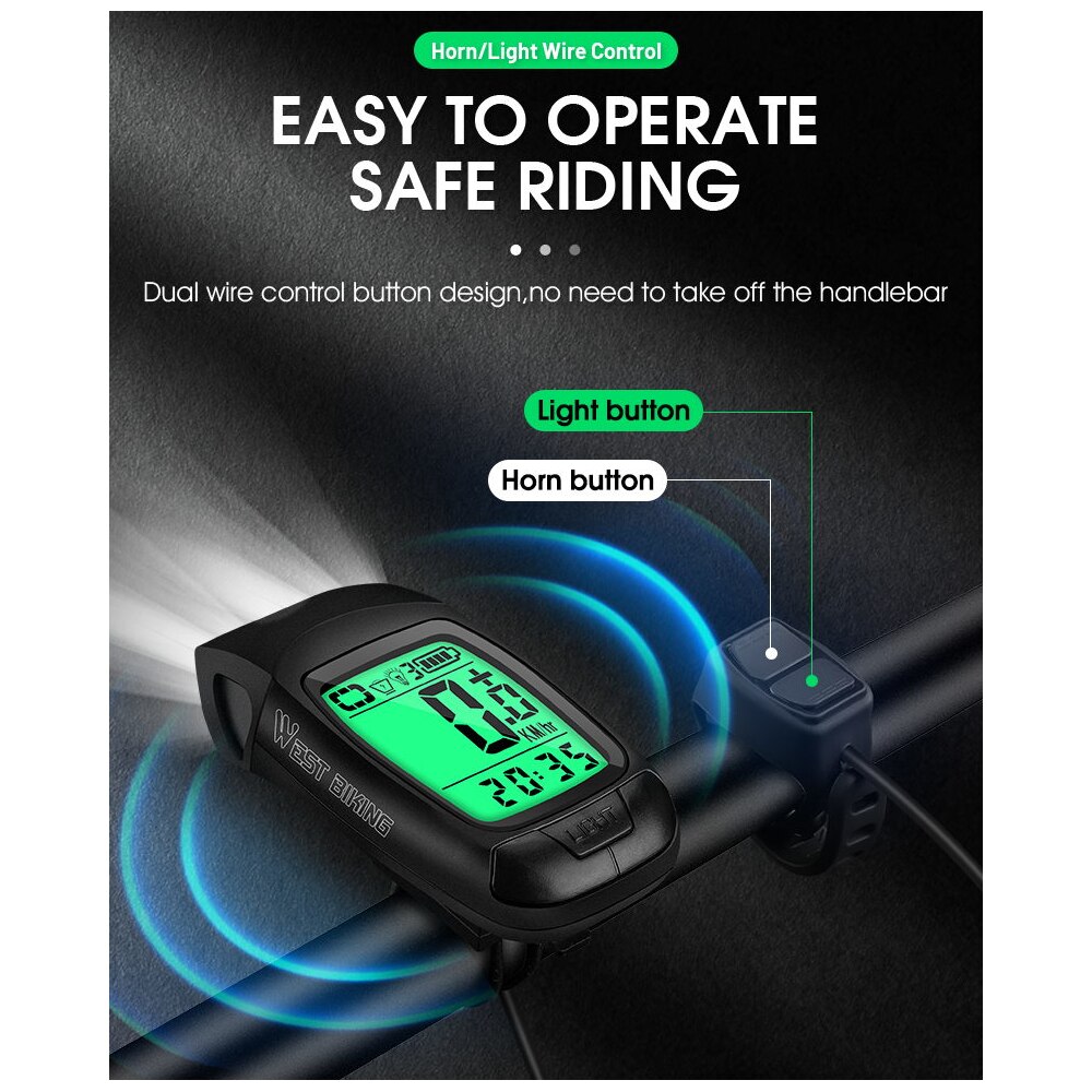 Ciclocomputer bicicleta wireless 3 in 1, digital multifunctional ...