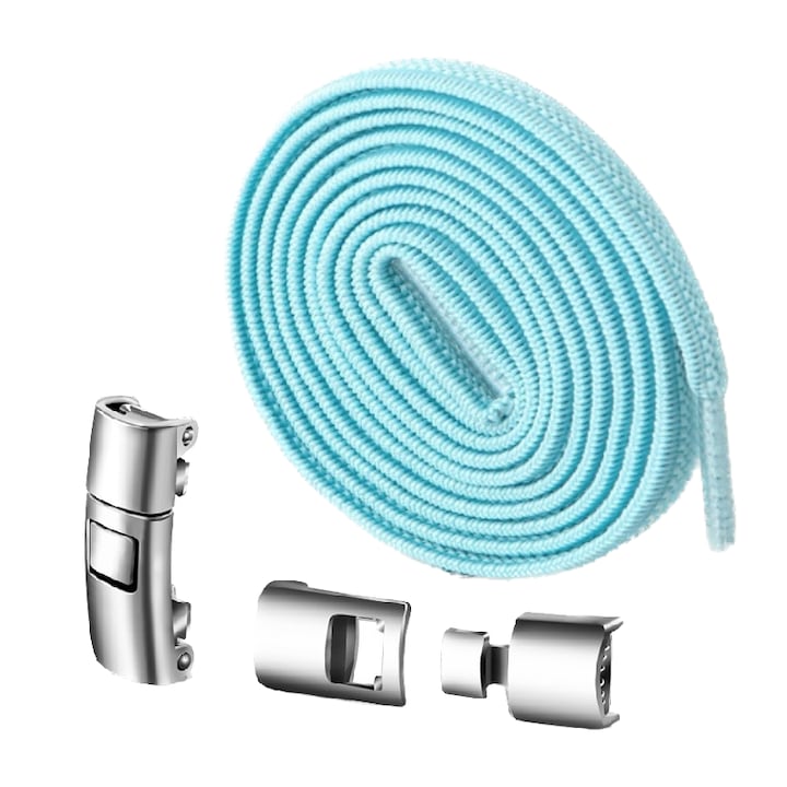 Sireturi elastice, cu sistem de inchidere NO-TIE, dreptunghiular cromat ...