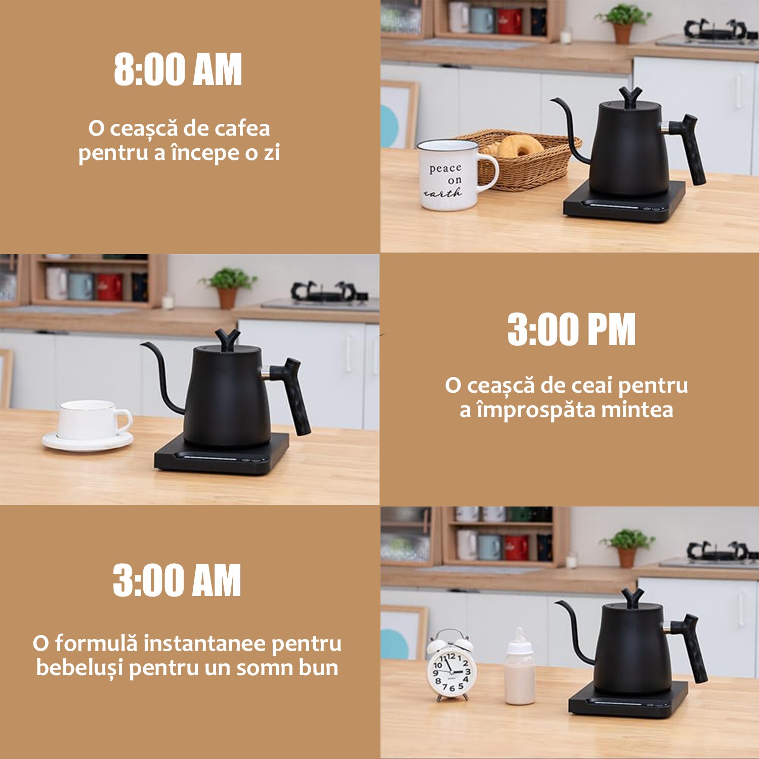 Fierbator Electric, BYONDSELF®, 1L, 1000W, Oprire automata, Capac ...