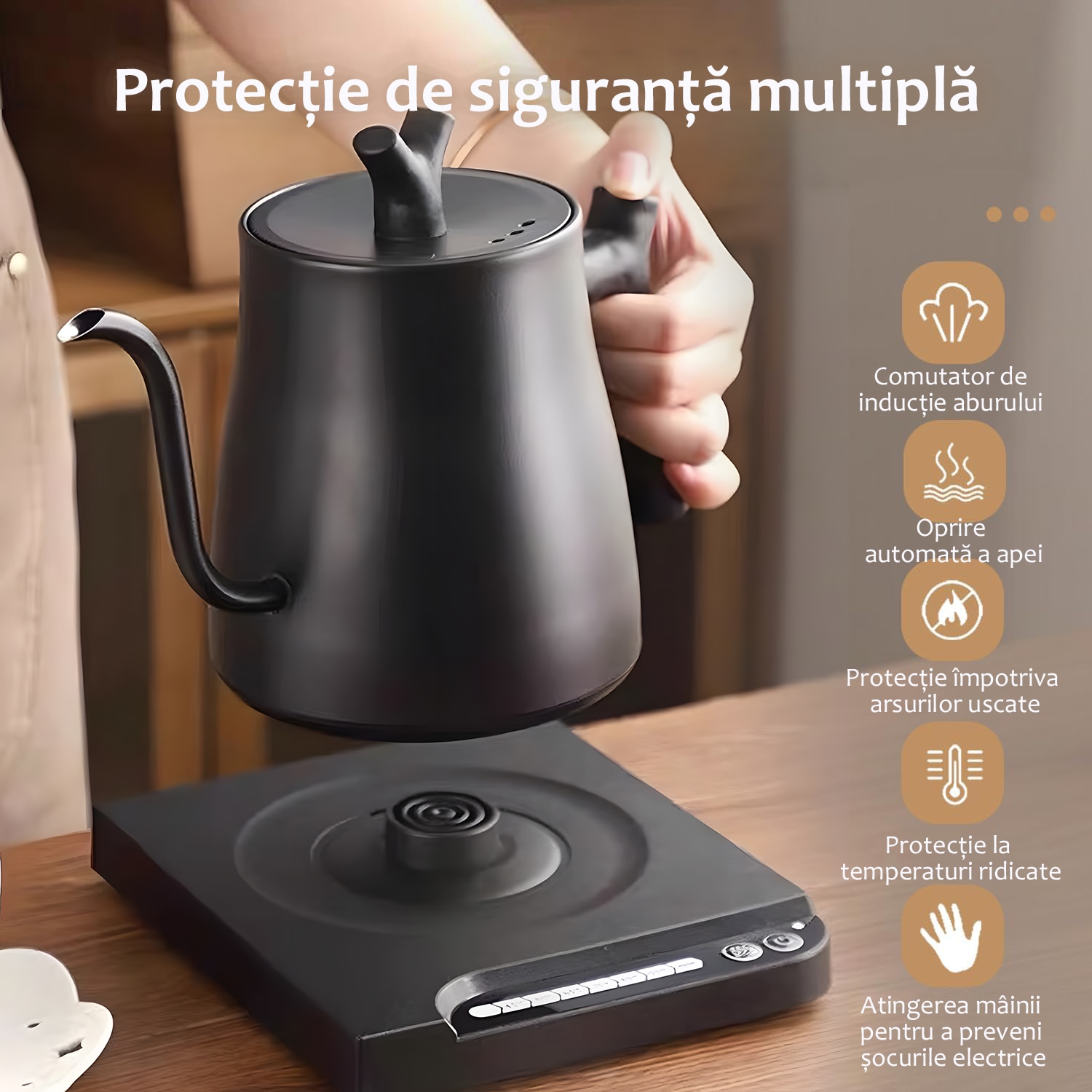 Fierbator Electric, BYONDSELF®, 1L, 1000W, Oprire automata, Capac ...