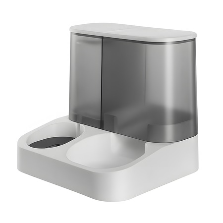 Set automat de apa de baut si hrana 2 in 1, Arvnka, ABS, 3.8 l, Alb ...