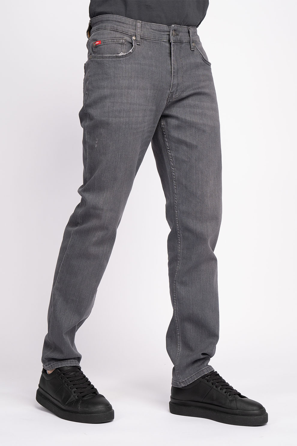 Lee Cooper, Blugi slim fit uni, Gri inchis, W32-L32 - eMAG.ro