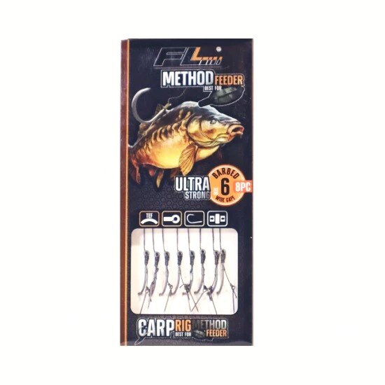 Set 8 Carlige Legate Method Feeder Wide Gape cu Spin #10 - eMAG.ro