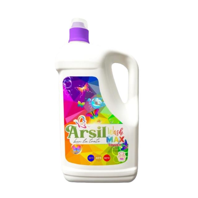 Detergent lichid, Arsil Wash, Max power, 100 spalari, 5 l - eMAG.ro