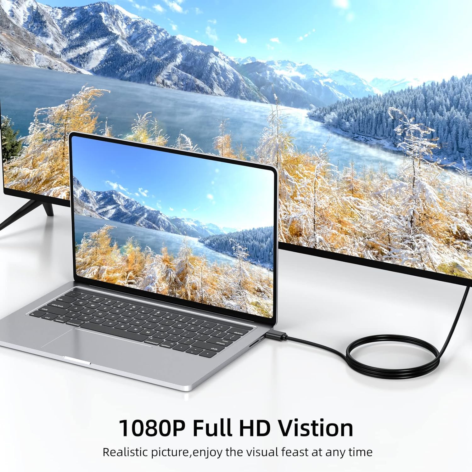 Cablu monitor, 1080P@60HZ, HDMI/VGA, 1.8m, Negru - eMAG.ro